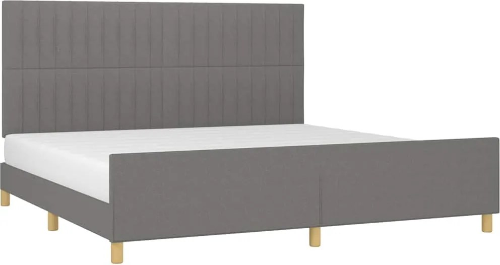 Rám postele bez matrace tmavě šedý 200 x 200 cm textil 3125244