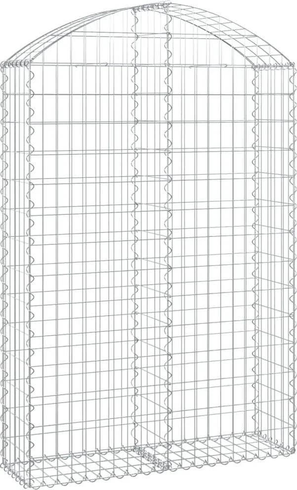 vidaXL Klenutý gabionový koš 100 x 30 x 140/160 cm pozinkované železo [153427]