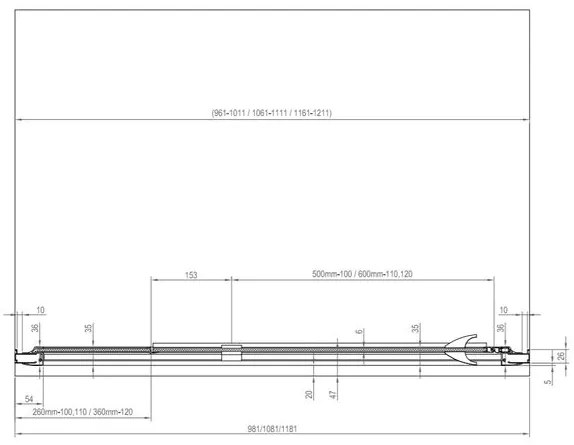 Ravak Pivot Sprchové dveře se segmentem 110 cm Transparent bílá PDOP2-110 03GD0100Z1