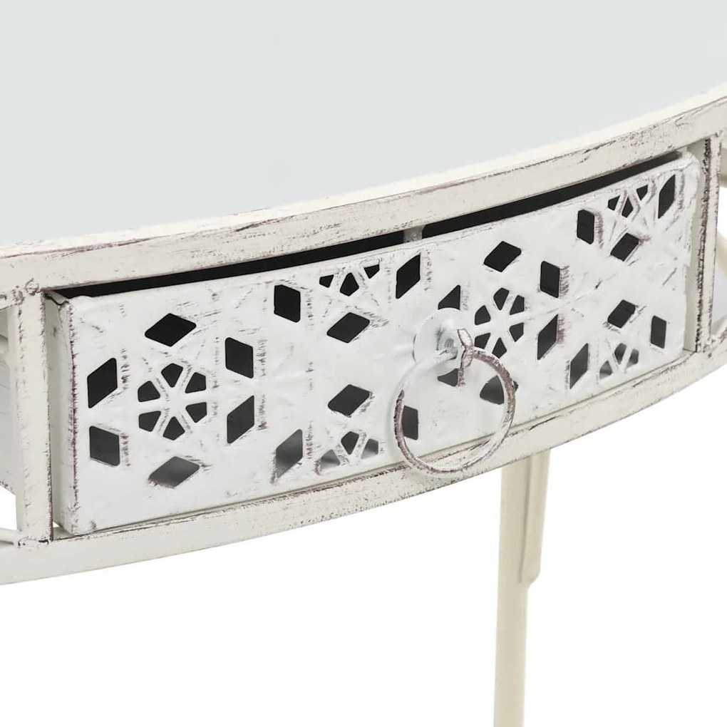 Odkládací stolek ve francouzském stylu kovový 82x39x76 cm bílý 245935