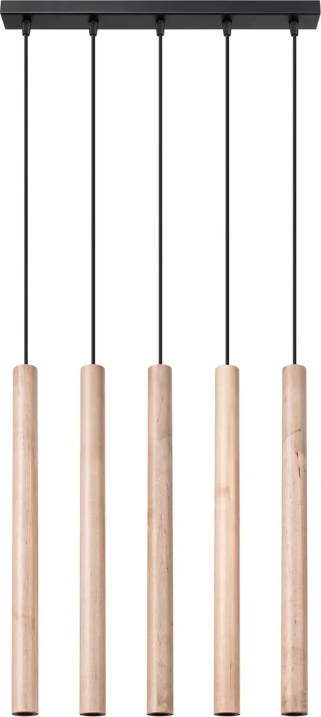 Sollux Lighting Závěsné svítidlo PASTELO 5L dřevo