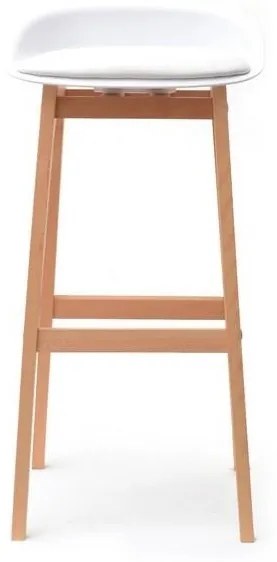 design4life Barová židle LOMELO - LIRO Bílá/buk