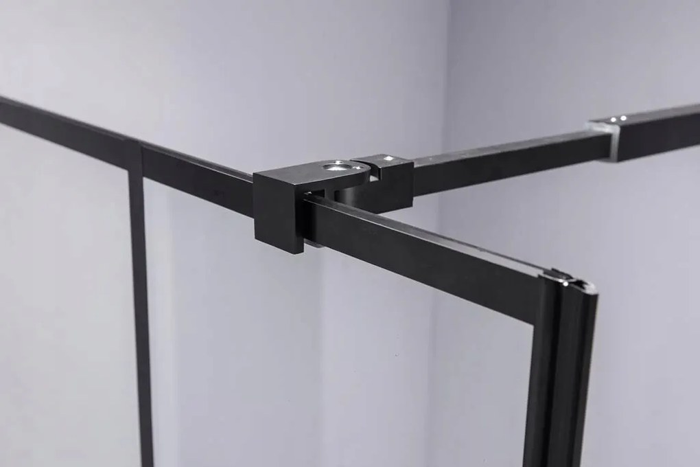 BPS-koupelny Čtvercový sprchový kout HYD-SK13B 90x90 černá/transparent - bez vaničky