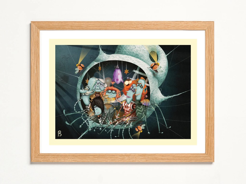 Boris Šima | Websterovci: Dobru noc, Lili Rám: Dubový, Velikost: 40 x 60 cm