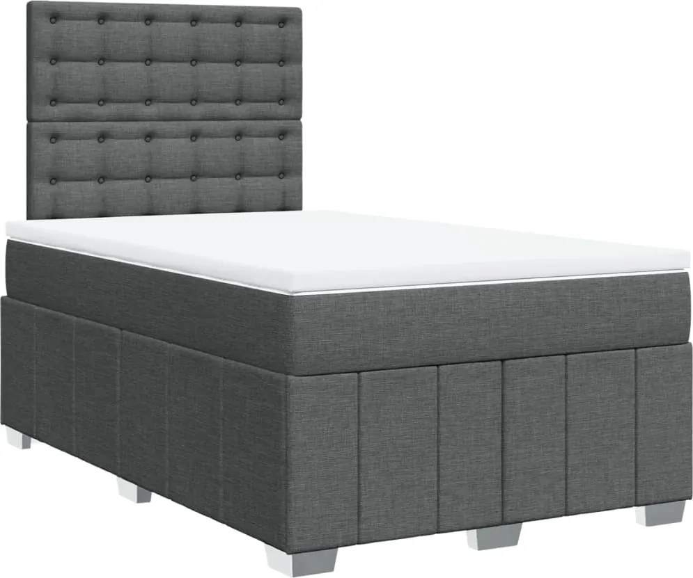Box spring postel s matrací tmavě šedá 120x190 cm textil 3293922
