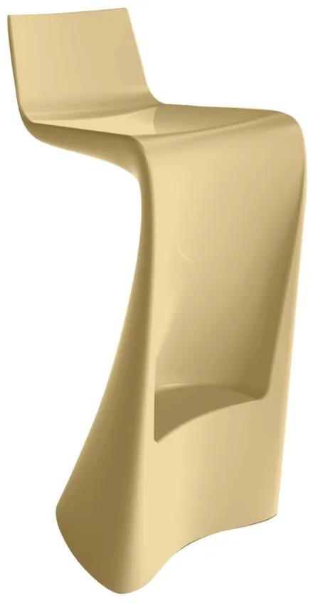 OnaDnes -20% VONDOM Béžová plastová barová židle WING 72 cm