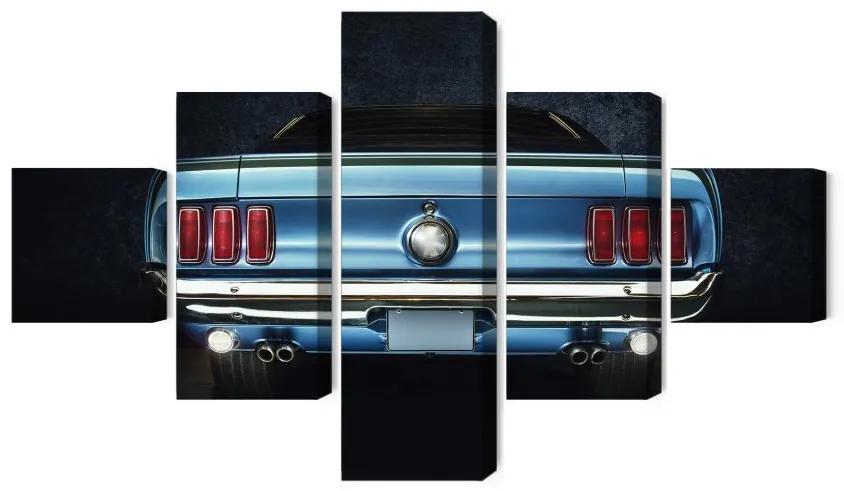 Vícedílný obraz Zadní Část Starého Fordu Mustang Nedostatek Nedostatek Přírodní plátno 150x90