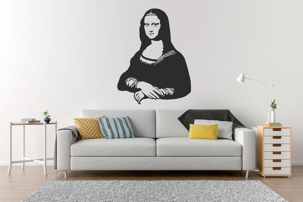 Lepy.cz Samolepka na zeď Mona Lisa Velikost (šířka x výška): 65x84cm, Barevná varianta: Tmavě šedivá