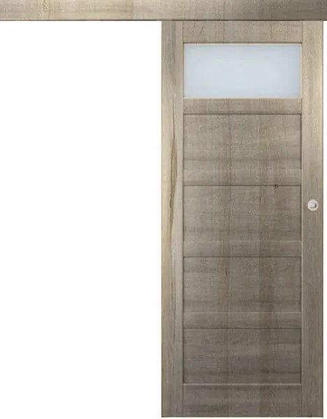 posuvné interiérové dveře na stěnu vasco doors BRAGA model 2 Průchozí rozměr: 70 x 197 cm, Orientace dveří: Levé dveře, Dekor: Buk jasmínový