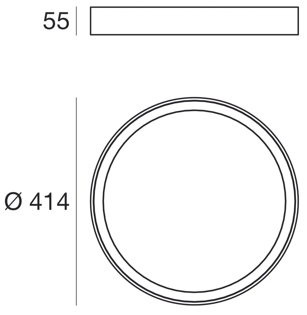 Linea Light Tara_R, černé stropní svítidlo, 31W LED 3000K, prům.41cm