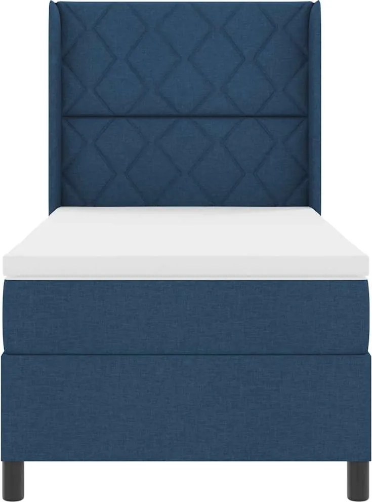 Postel s boxspringem s polštářem Modrá 200 x 90 cm textil 3341692