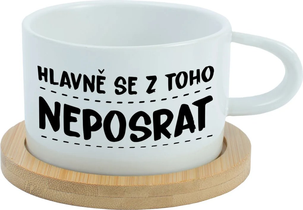 HLAVNĚ SE Z TOHO NEPOSRAT - bílý hrníček makronka 200 ml