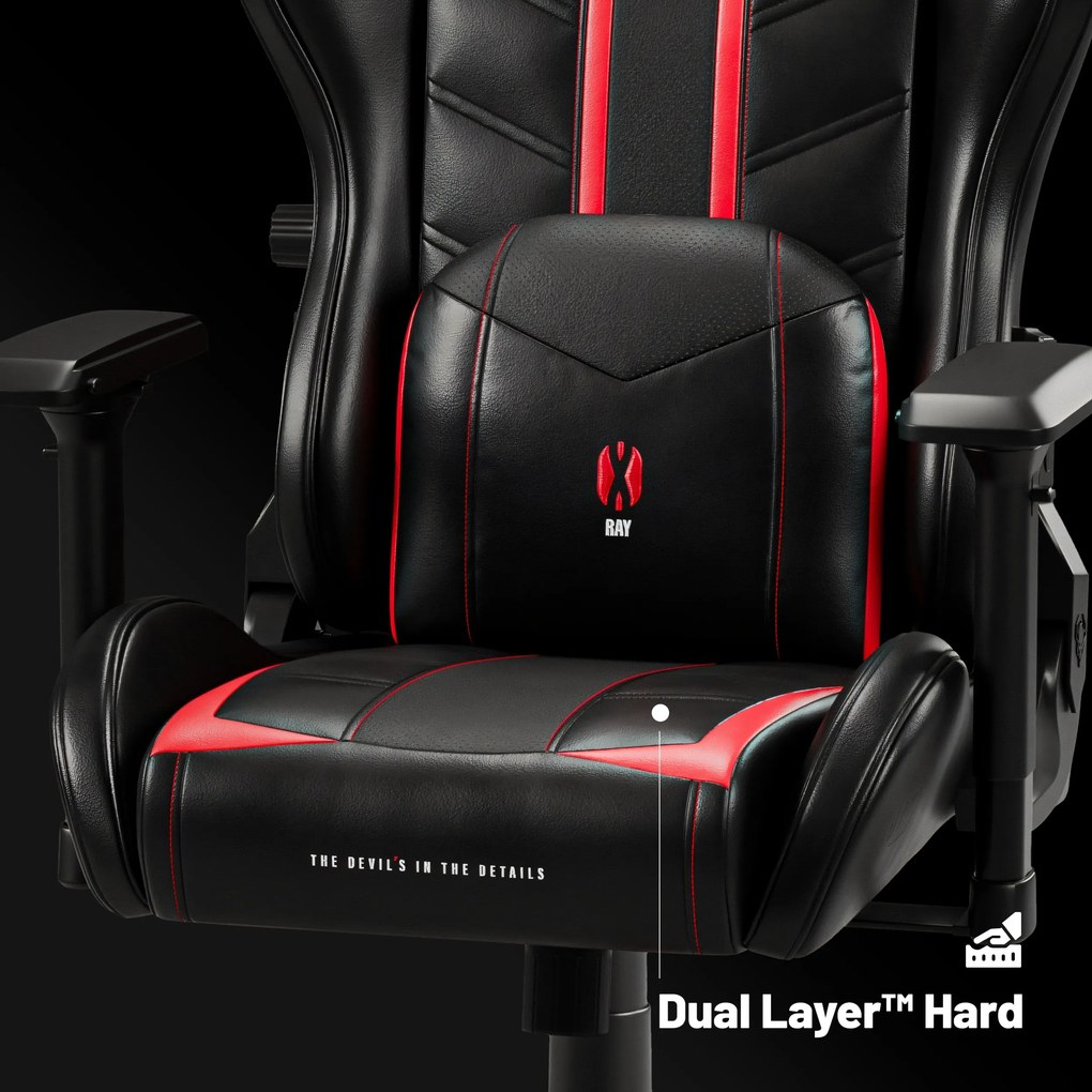 Herní židle z ekokůže King Size, černý-červený: Diablo X-Ray 2.0