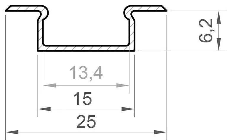 T-LED 093117 LED profil P6-2 černý vestavný