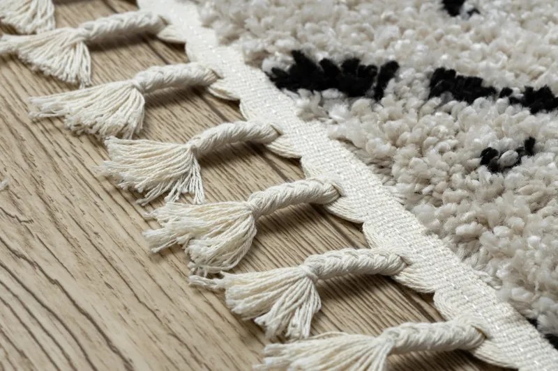 Dywany Łuszczów, Běhoun Berber Tetuan B751 cream, 70x200, bílá, obývací pokoj
