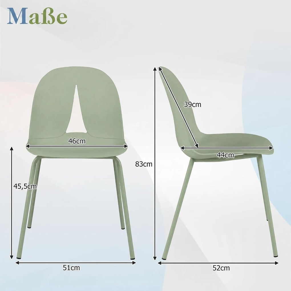 Costway Sada 4 ergonomických jídelních židlí, nosnost 150 kg