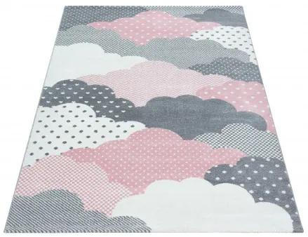 Ayyildiz koberce Kusový koberec Bambi 820 pink Bílá, Růžová, Šedá - 80x150 cm