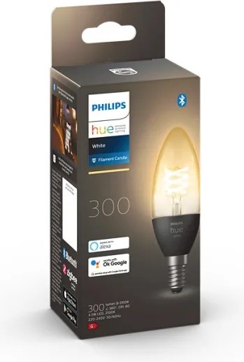 LED Stmívatelná žárovka Philips Hue WHITE FILAMENT E14/4,5W/230V 2100K