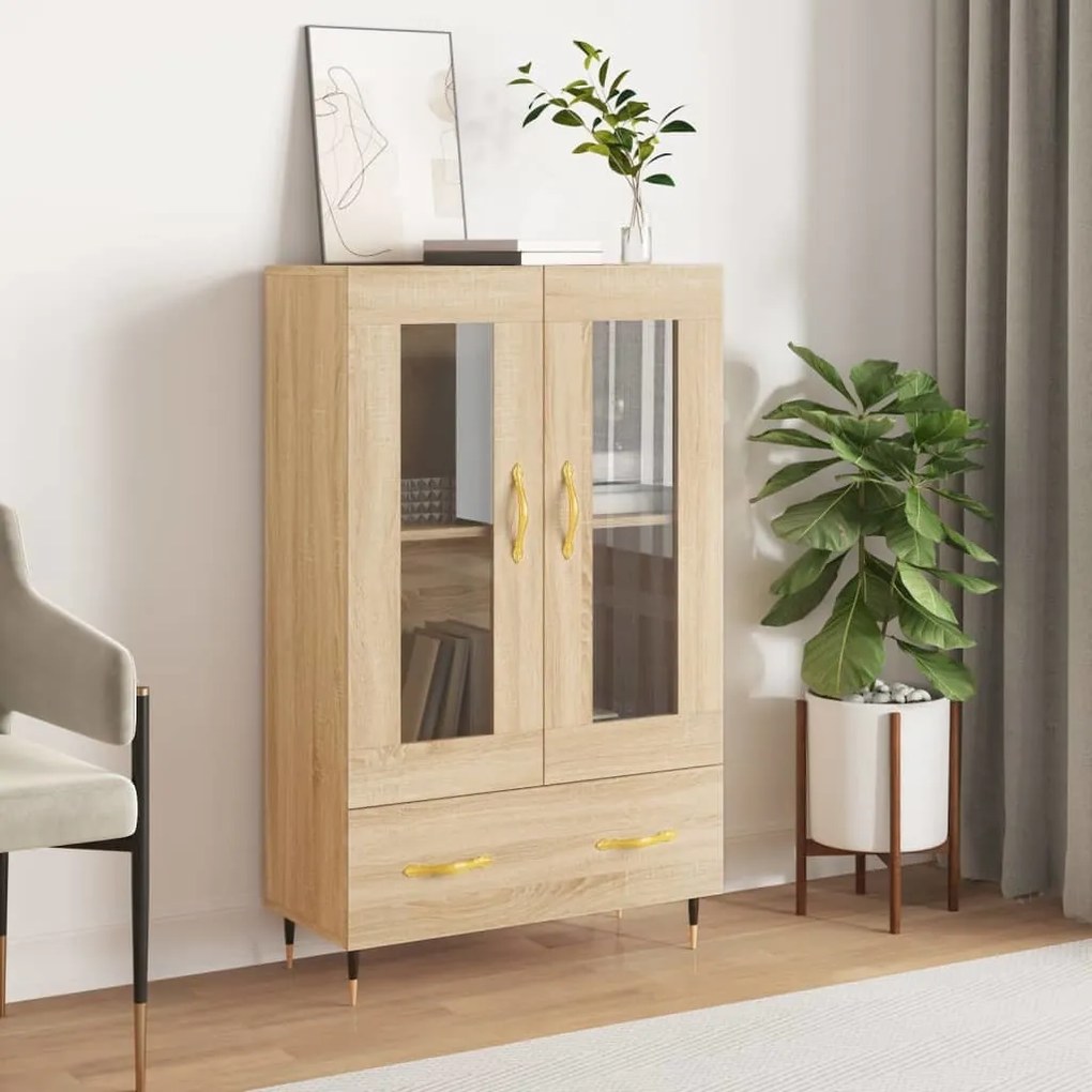 vidaXL Skříň highboard 69,5 x 31 x 115 cm kompozitní dřevo [828278] Barva: Bílá