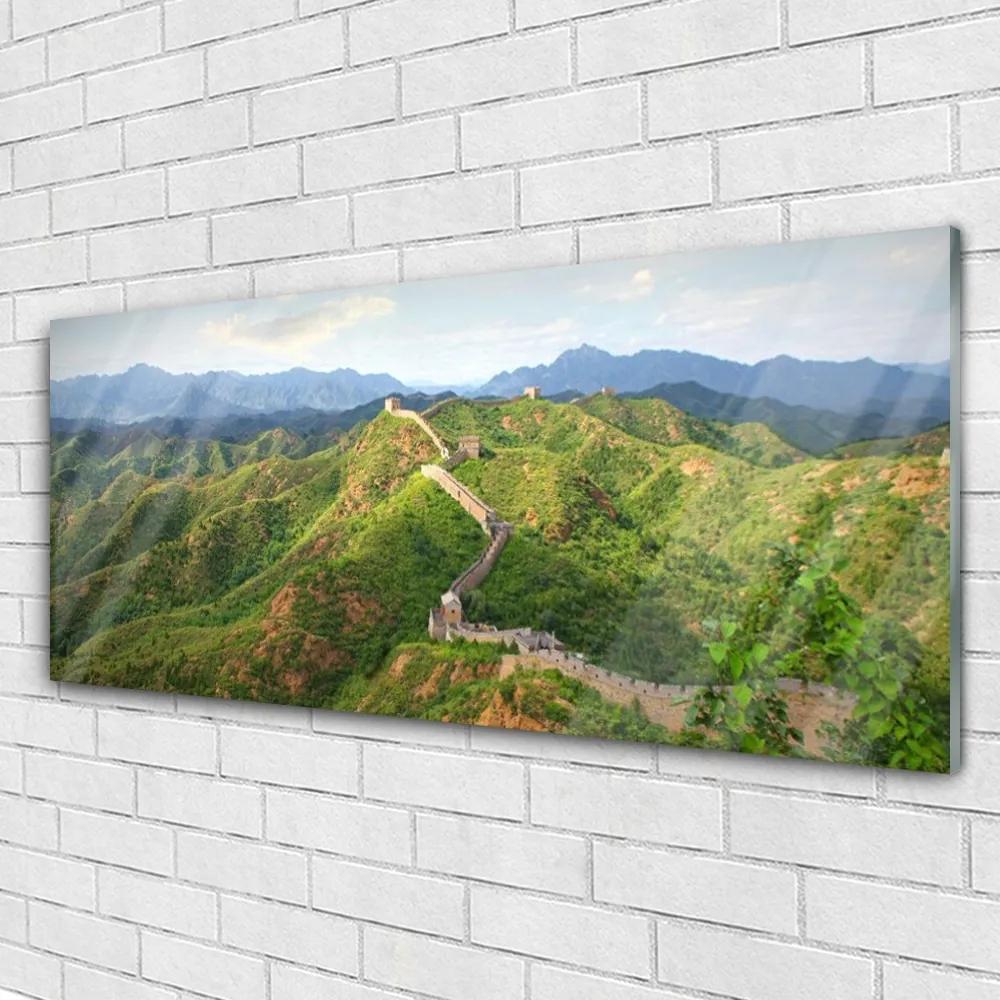akrylový obraz Velká Zeď Hora Krajina 125x50 cm