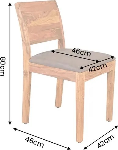 Designová židle Timber II Sheesham / hnědé mikrovlákno