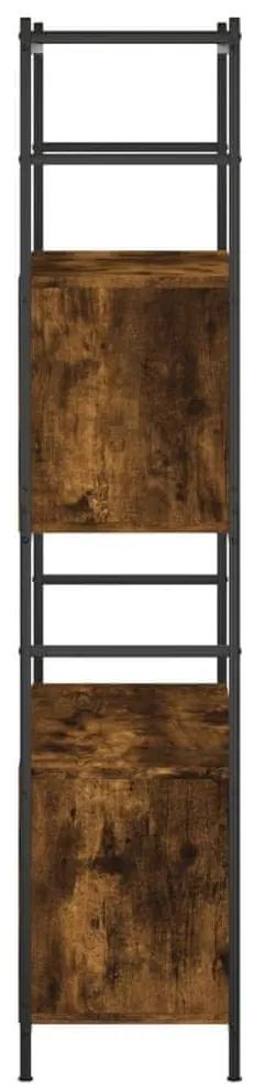 Petromila Knihovna kouřový dub 80x30x145,5 cm kompozitní dřevo a železo