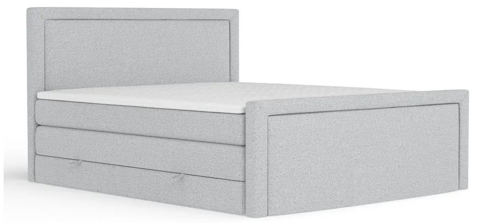 Světle šedá boxspring postel s úložným prostorem 180x200 cm Lavenda – Maison de Rêve
