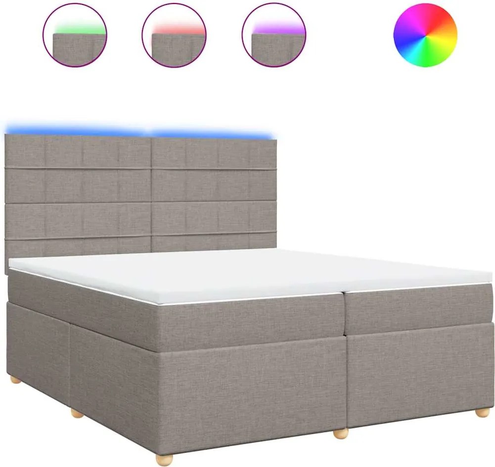 Box spring postel s matrací taupe 200x200 cm textil 3293691