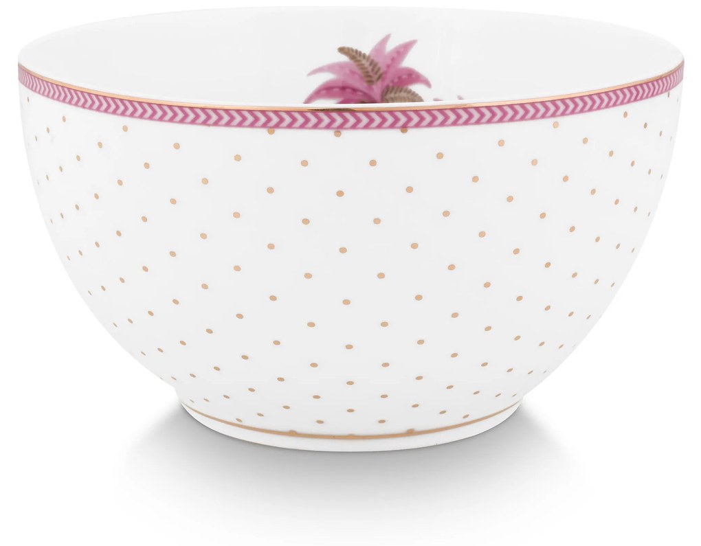Pip Studio Jolie Dots Gold miska ∅15cm, růžová (miska z tenkostěnného porcelánu)