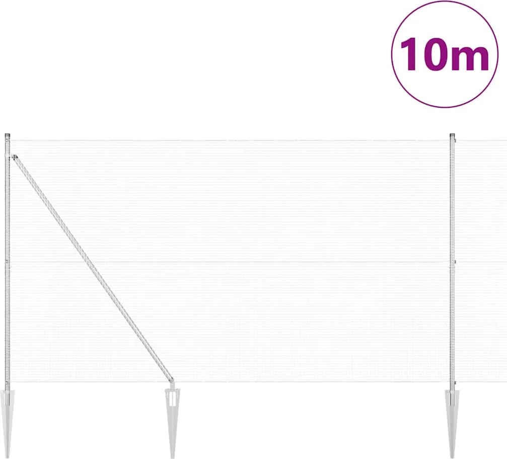 Svařované drátěné ploty s hroty 10 x 1,5 m Pozinkovaná ocel 3351939