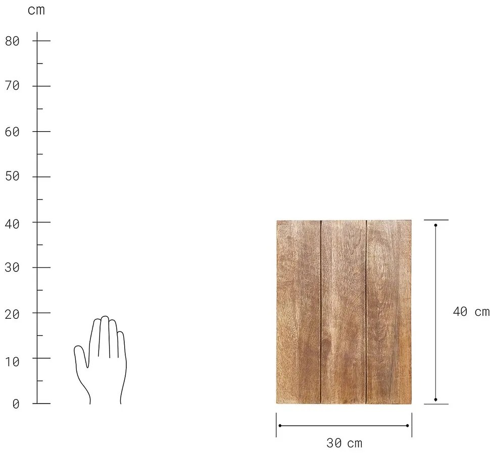 Butlers MANGO DAYS Prostírání z mangového dřeva 40 x 30 x 1 cm