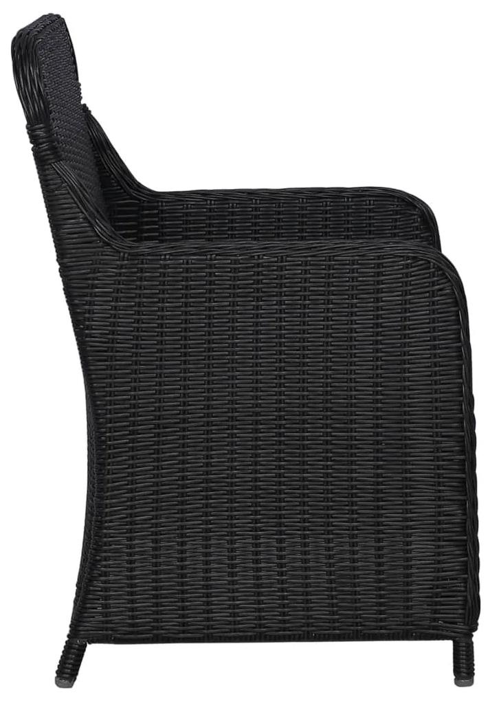 Zahradní židle s poduškami 2 ks polyratan černé,  44146