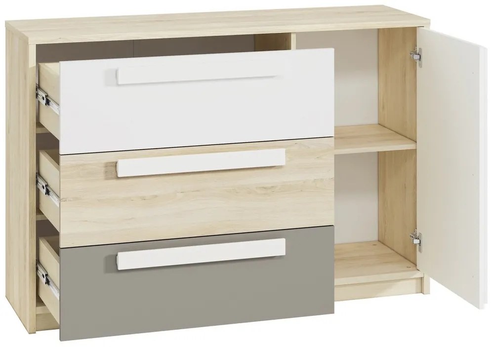 Casarredo - Komfort nábytek Komoda REPENS 08, 1D3S, buk fjord/bílá/šedá