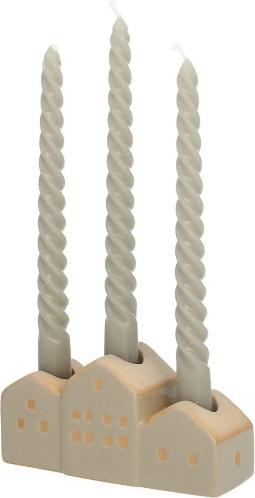 Svícen Hauses 13x5x7cm beige
