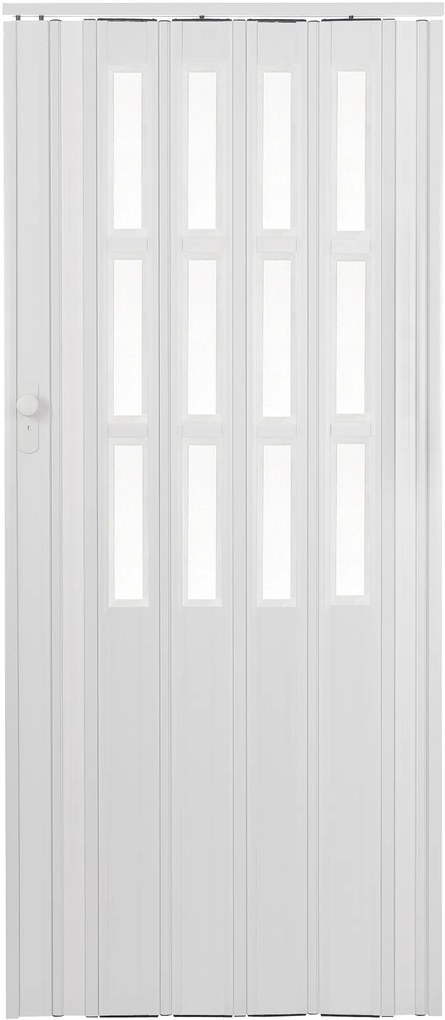 STANDOM - STANDOM Shrnovací dveře prosklené ST13 Bílá 85 cm
