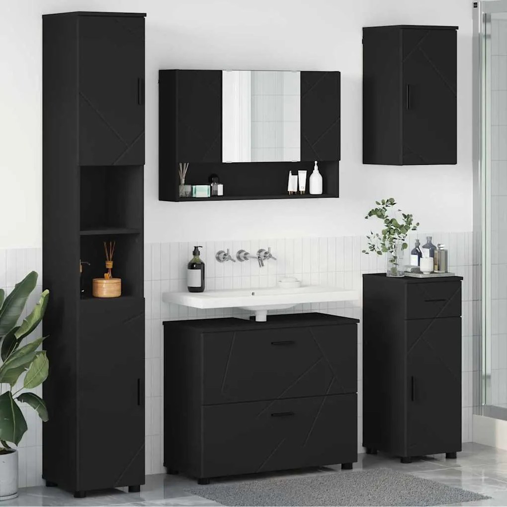 Sada koupelnového nábytku 5 ks Černá 35 x 30 x 192 cm 3393074
