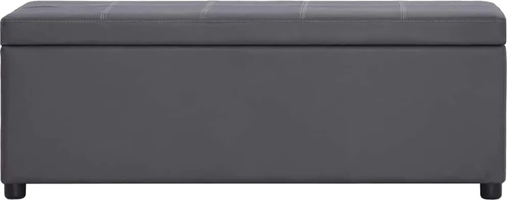 Lavice s úložným prostorem 116 cm šedá umělá kůže 281312