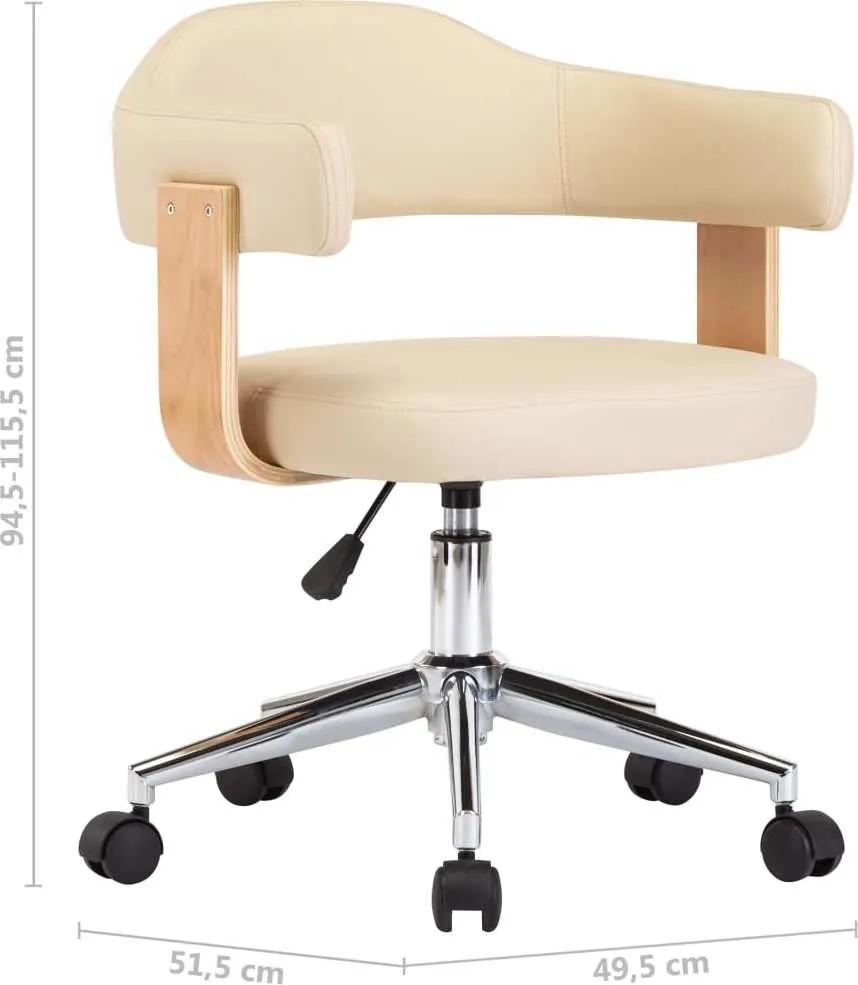 vidaXL Otočné jídelní židle 2 ks ohýbané dřevo a textil [3054896] Barva: Šedá