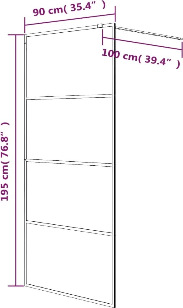 Sprchová zástěna walk-in bílá 90 x 195 cm čiré ESG sklo 152141