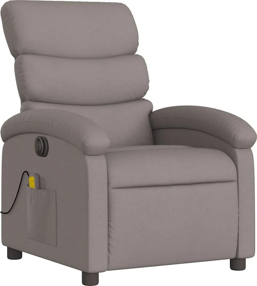 Elektrické masážní polohovací křeslo taupe textil 3203974