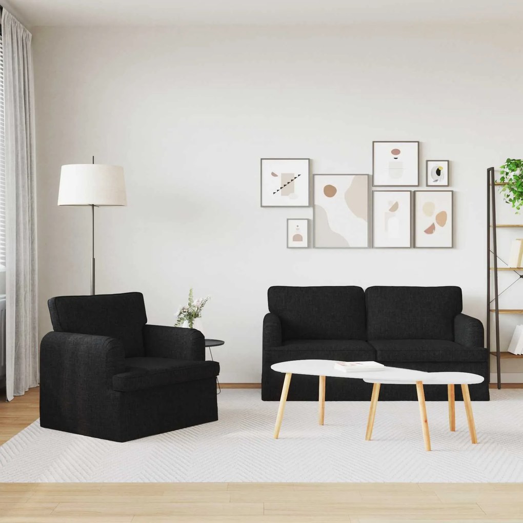 Set pohovek 2 ks Černá textil 3407562