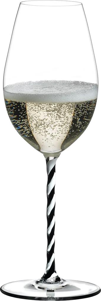 Riedel Sklenice Champagne Wine Glass Black and White Twisted Fatto a Mano