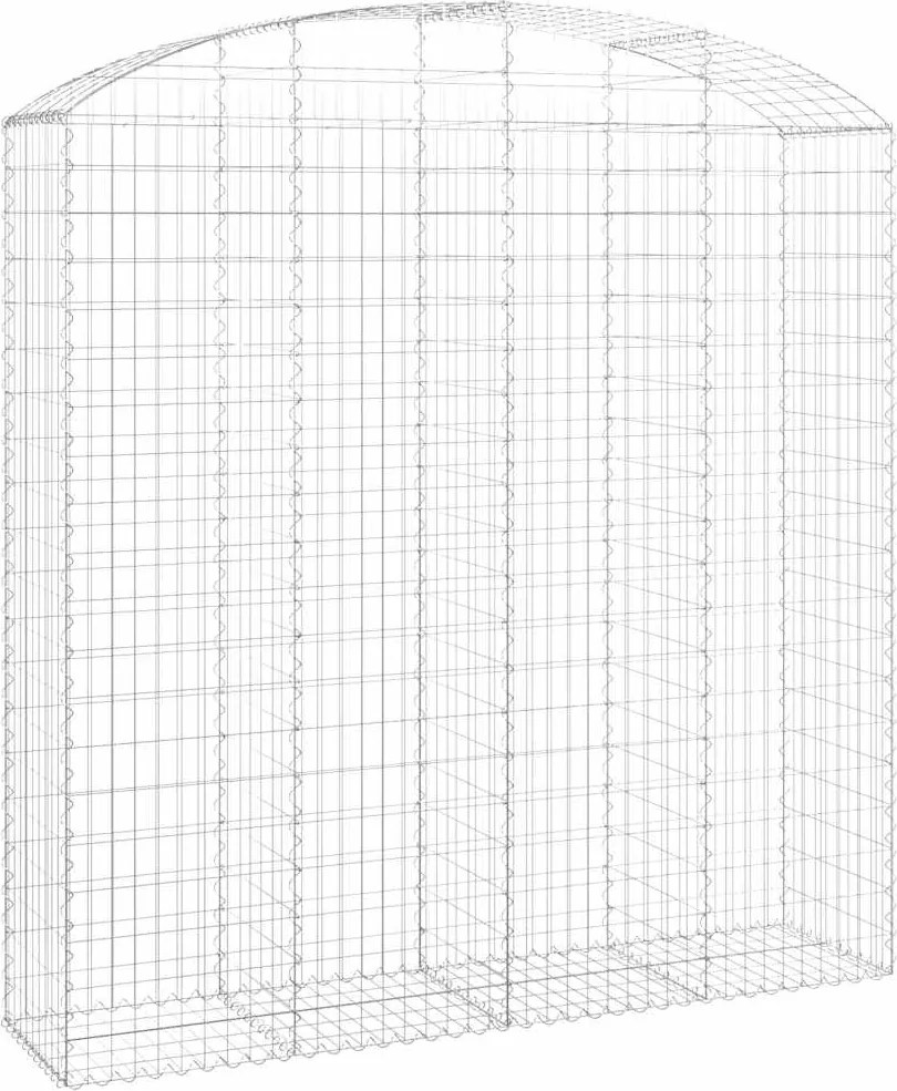 Klenutý gabionový koš 200 x 50 x 200/220 cm pozinkované železo 153480