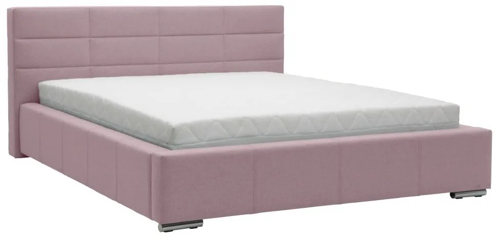 Světle růžová dvoulůžková postel Mazzini Beds Reve, 160 x 200 cm
