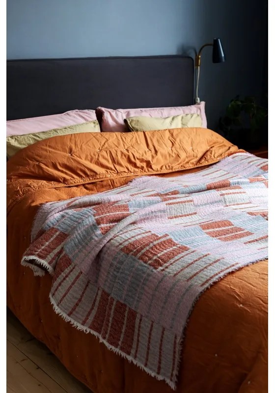 Vlněná deka Sointu 140x180, červeno-skořicová