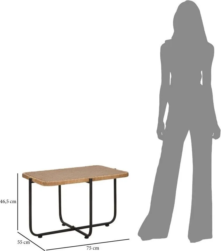 Černý/v přírodní barvě ratanový konferenční stolek 55x75 cm Cebu – Mauro Ferretti