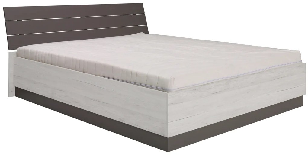Maridex manželská postel s úložným prostorem Dakar DO4 Norská borovice / šedá
