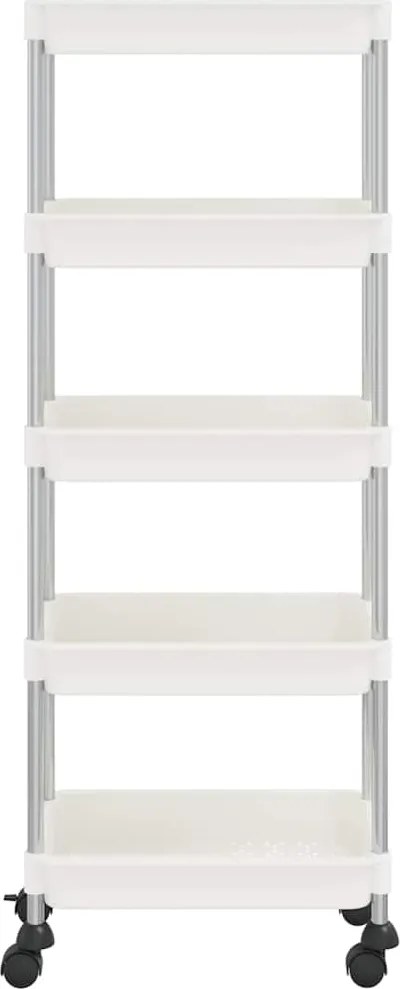 Kuchyňský vozík s 5 patry bílý 42x29x128 cm železo a ABS 336332