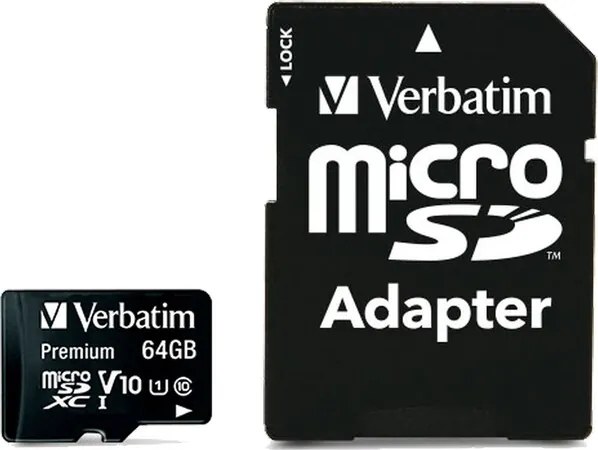 VERBATIM MicroSDXC Premium karta 64GB + SD adaptér