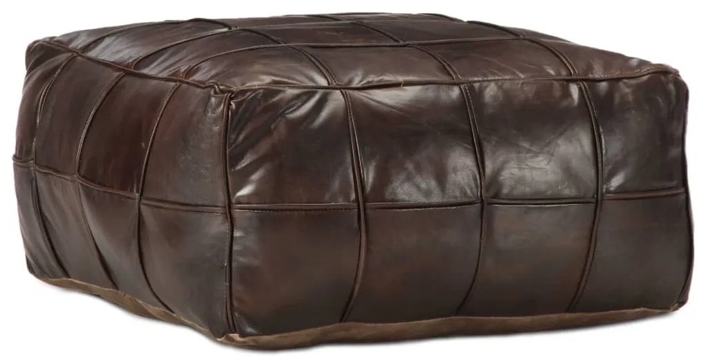 Sedací puf tmavě hnědý 60 x 60 x 30 cm pravá kozí kůže 248133